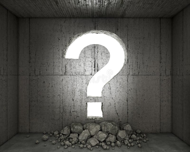 Question Mark, Isolated on White Background.Texture Surface of Concrete ...