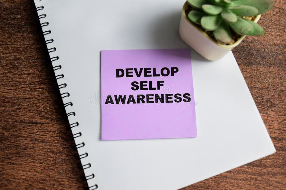 Concept of Develop Self Awareness Write on Sticky Notes Isolated on ...