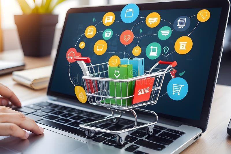 A Concept of Developing E Commerce in the Modern World Stock Image ...