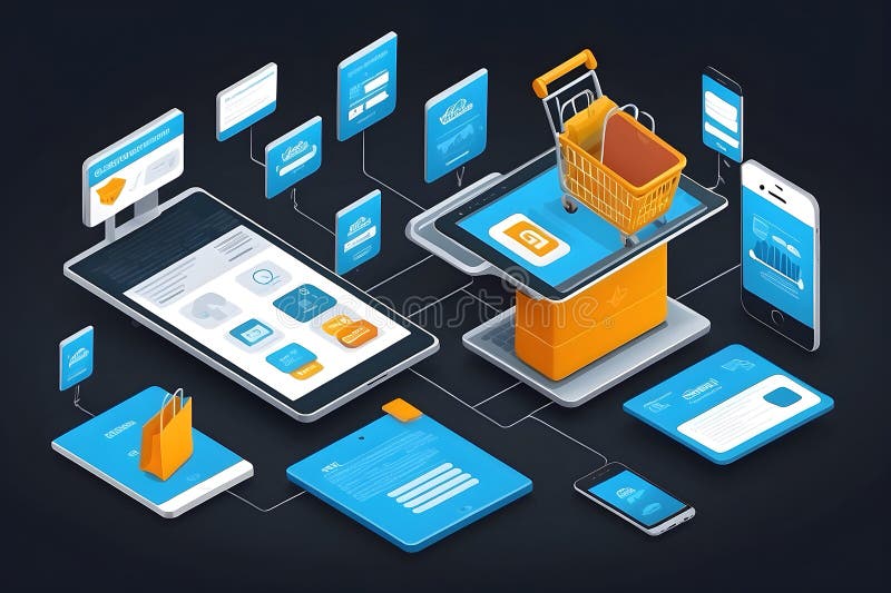 A Concept of Developing E Commerce in the Modern World Stock Image ...