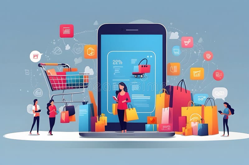 A Concept of Developing E Commerce in the Modern World Stock Image ...