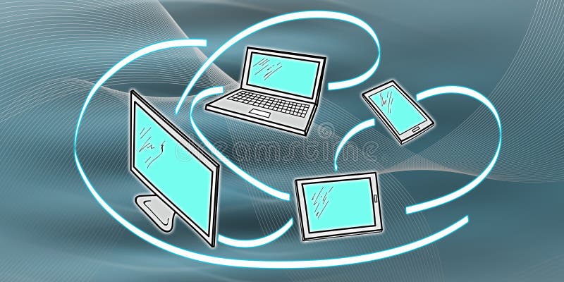 Concept of Devices Connection Stock Illustration - Illustration of ...