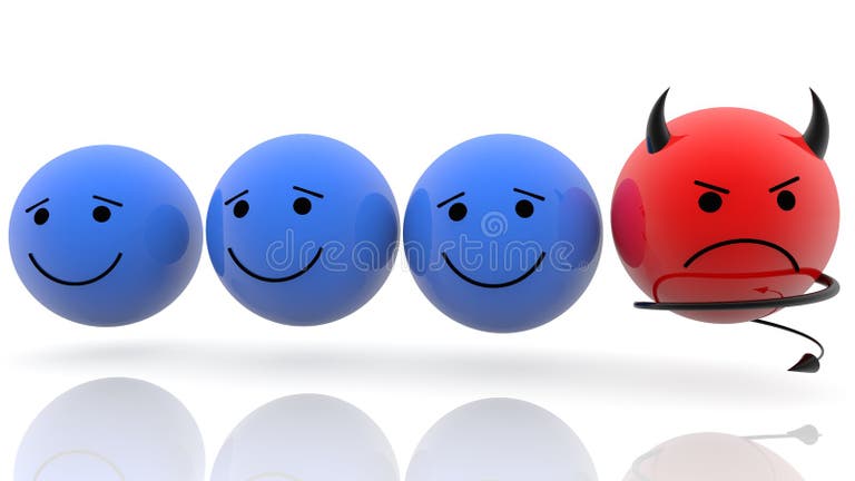 Concept of Devil and Happy Characters Stock Illustration - Illustration ...
