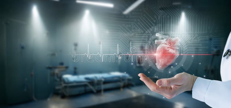 Diagnostic Research by Scanning the Heart Stock Image - Image of ...