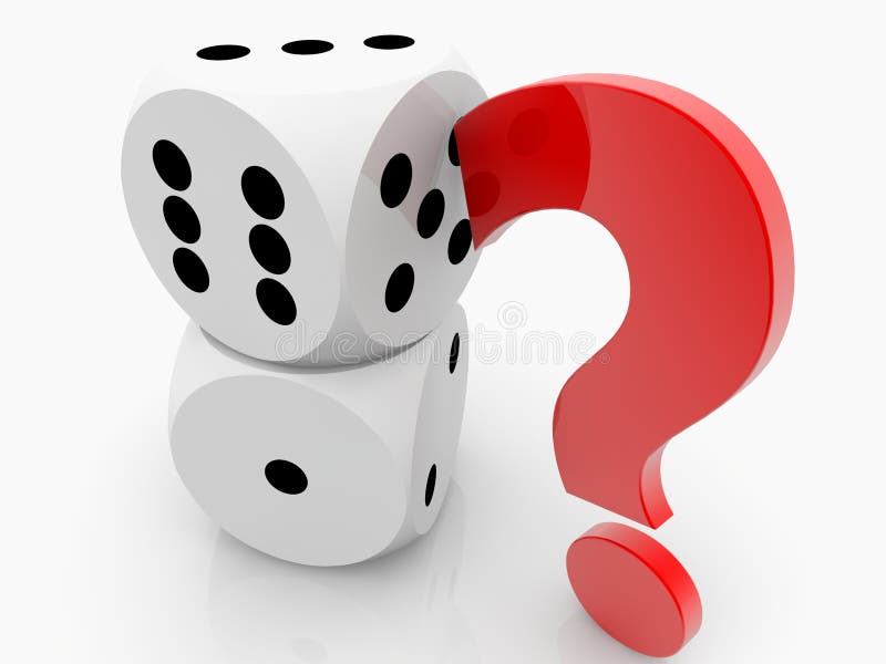 Concept of Dice and Question Mark Stock Illustration - Illustration of ...