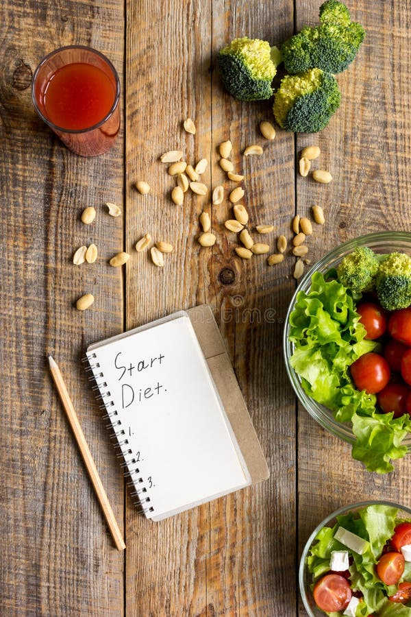 Concept Diet, Slimming Plan with Vegetables Top View Mock Up Stock ...