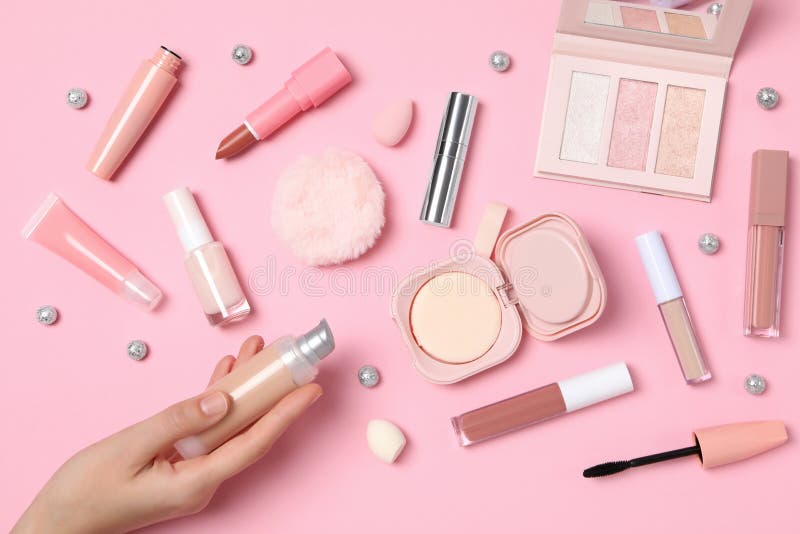 Concept of Different Female Accessories, Different Cosmetics Stock ...