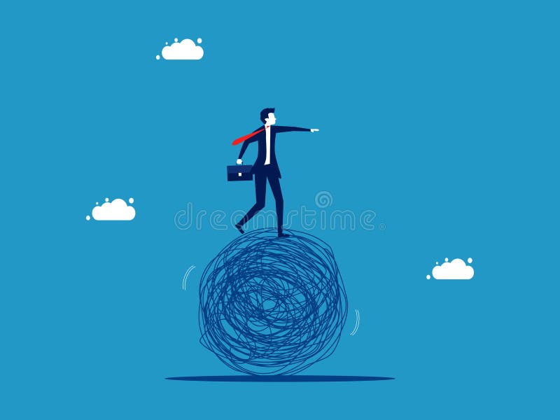 Concept of Difficult or Chaotic Work. Businessman Balances Chaos Stock ...