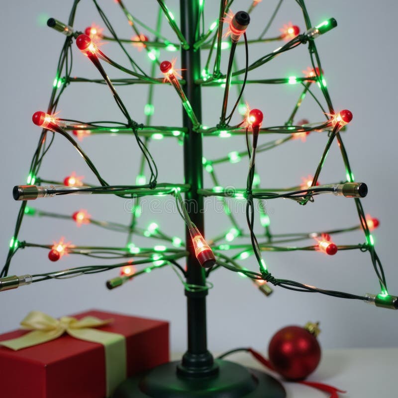 Digital Art Illustration of an Electronic Christmas Tree Rendered Using ...