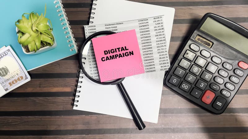 Concept Digital Campaign Write Sticky Notes Isolated Wooden Table Stock ...