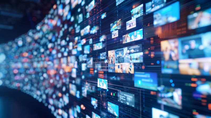 Concept of Digital Content. Social Networking. Video Streaming. Non ...