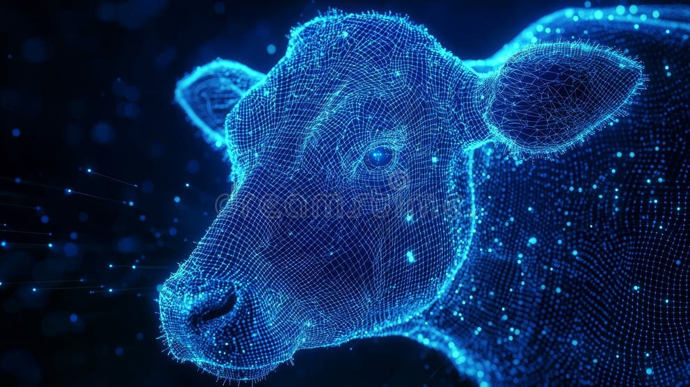 Concept of a Digital Cow Featuring Advanced Technological Elements ...