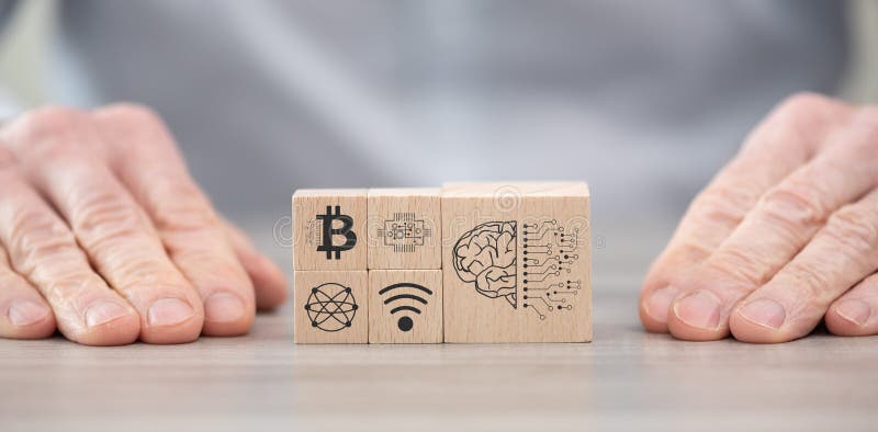 Concept of Digital Disruption Stock Image - Image of intelligence, cube ...