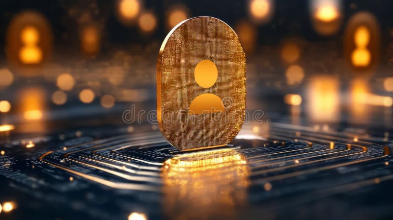 Concept of Digital Identity Represented by a Glowing Figure on a ...