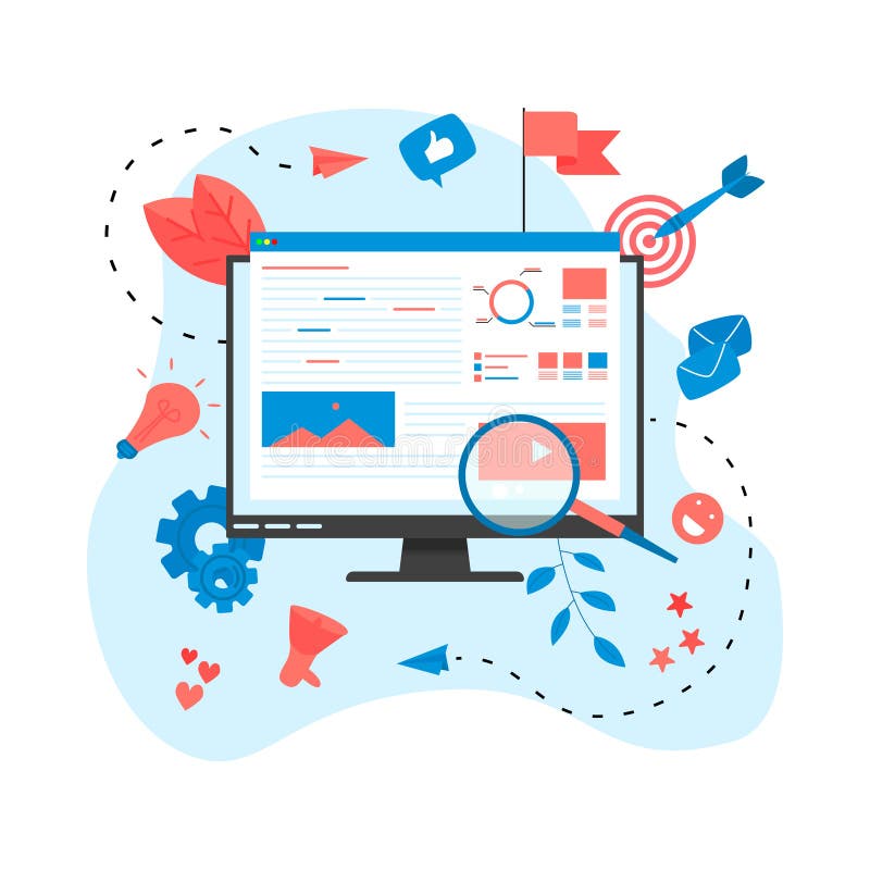 Concept for Digital Marketing Agency, Digital Media Campaign Flat ...