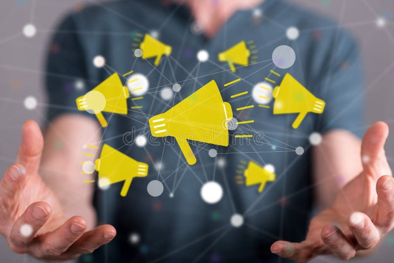 Concept of Digital Marketing Stock Image - Image of connection, hand ...