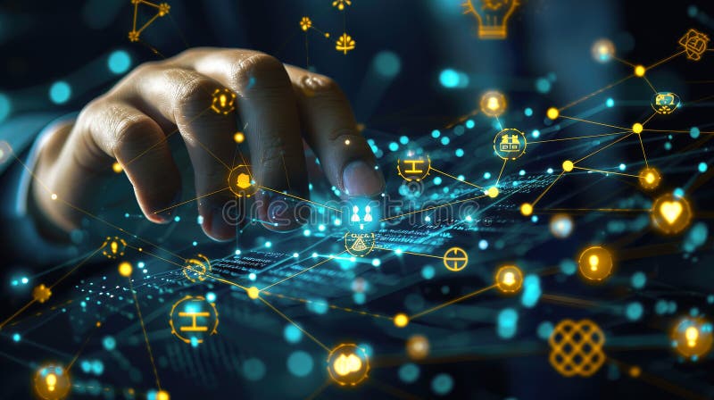 Concept of Digital Screen,virtual Connection Icon,diagram,graph ...