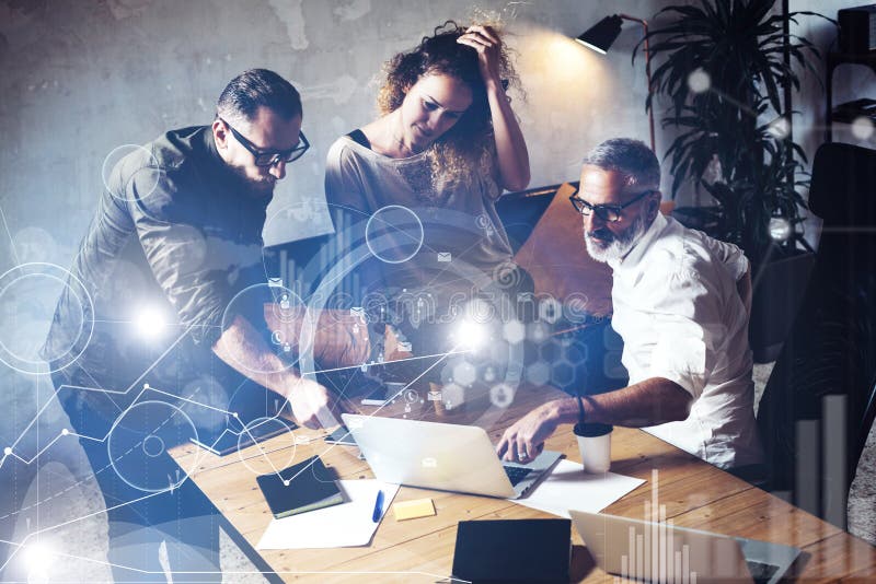 Concept of Digital Screen ,virtual Connection Icon,diagram, Graph ...