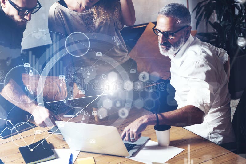 Concept of Digital Screen ,virtual Connection Icon,diagram, Graph ...