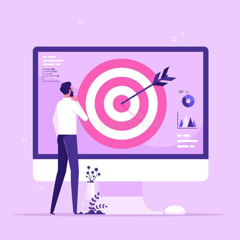 Business Person Looking Computer Screen Thinking Stock Illustrations ...