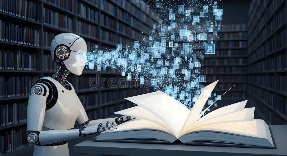 The Concept of Direct Data Absorption, Showing a Robot Reading a ...