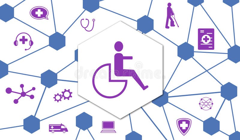 Concept of disability stock illustration. Illustration of disabled ...