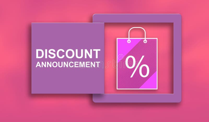 Concept of Discount Announcement Stock Illustration - Illustration of ...