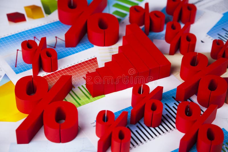 Concept of Discount, Percent Sign Stock Photo - Image of economy ...
