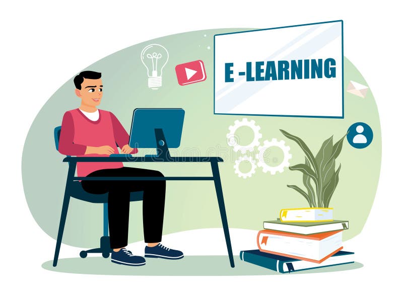 Concept Distance Education, E-learning, Study Process Stock ...