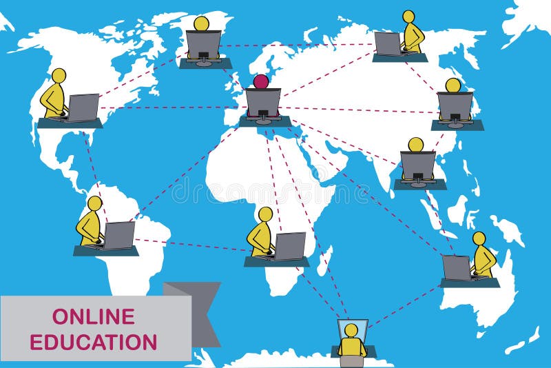 Concept of Distance Education and E-learning. Stock Vector ...
