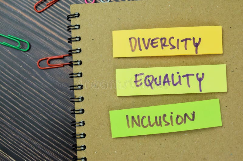 Concept of Diversity, Equality, Inclusion Write on Sticky Notes ...