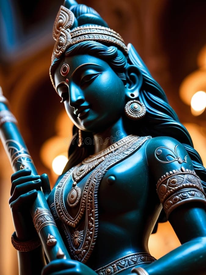 The Divine Melody Capturing the Essence of an Indian Flute Statue.AI ...