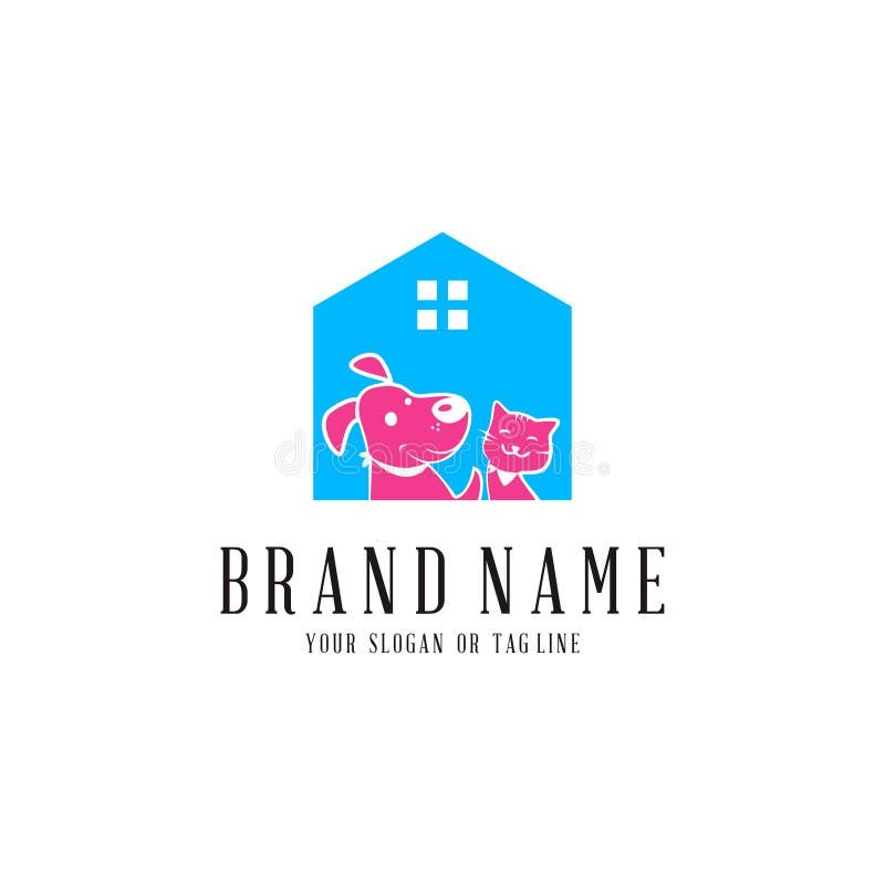 Creative Dog Cat Pet House Logo Design Vector Stock Vector ...