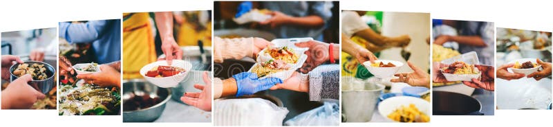 The Concept of Donating Food and Sharing Food To the Poor Stock Image ...