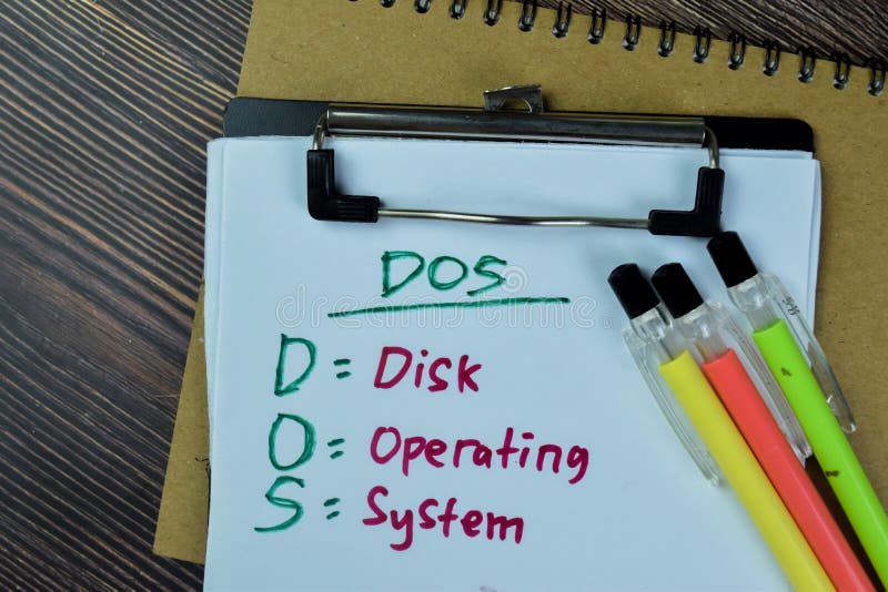 Concept of DOS - Disk Operating System Write on Paperwork Isolated on ...
