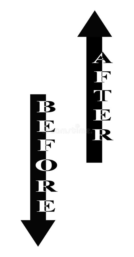 Conceptual Lettering. before and after Stock Vector - Illustration of ...