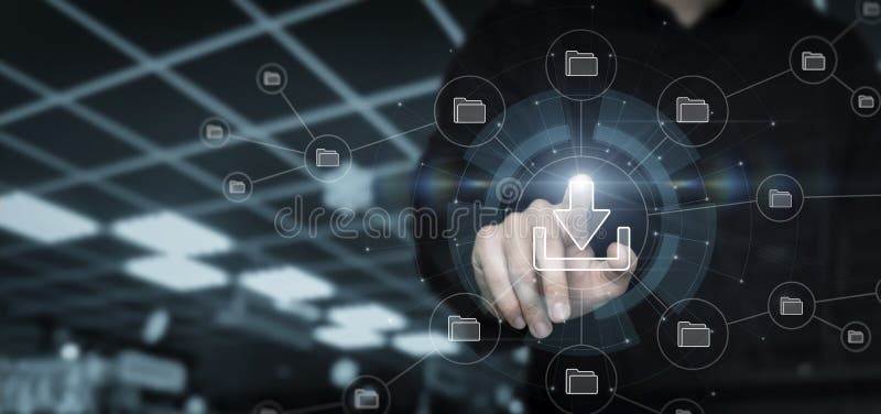 Concept of Downloading Documents and Files on the Internet Stock Image ...
