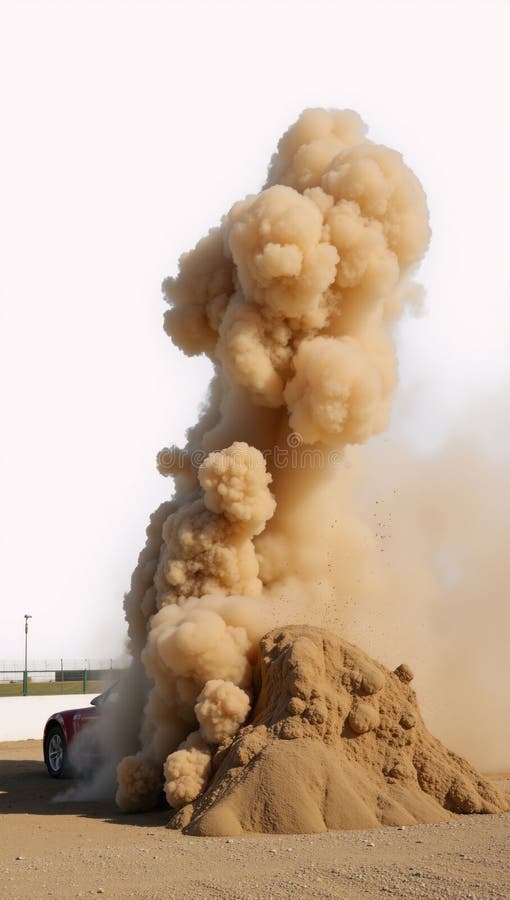 Dramatic Dust Cloud with Debris for Intense Racing Visual White ...