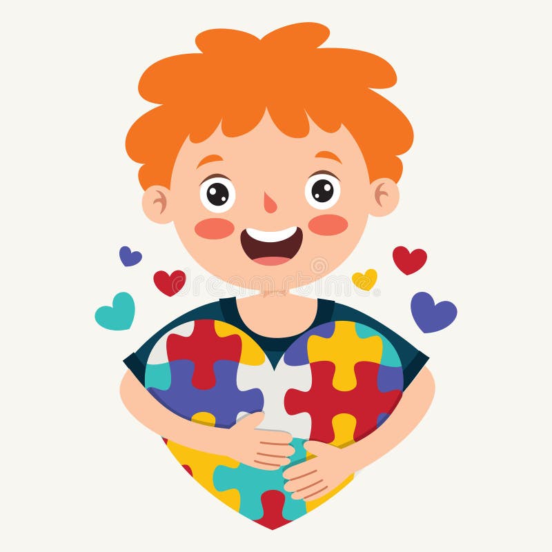 Concept Drawing Of Autism Awareness Stock Vector Illustration Of