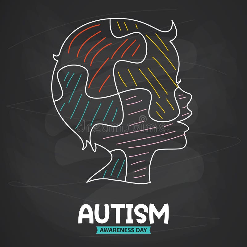 Concept Drawing of Autism Awareness Stock Vector - Illustration of ...