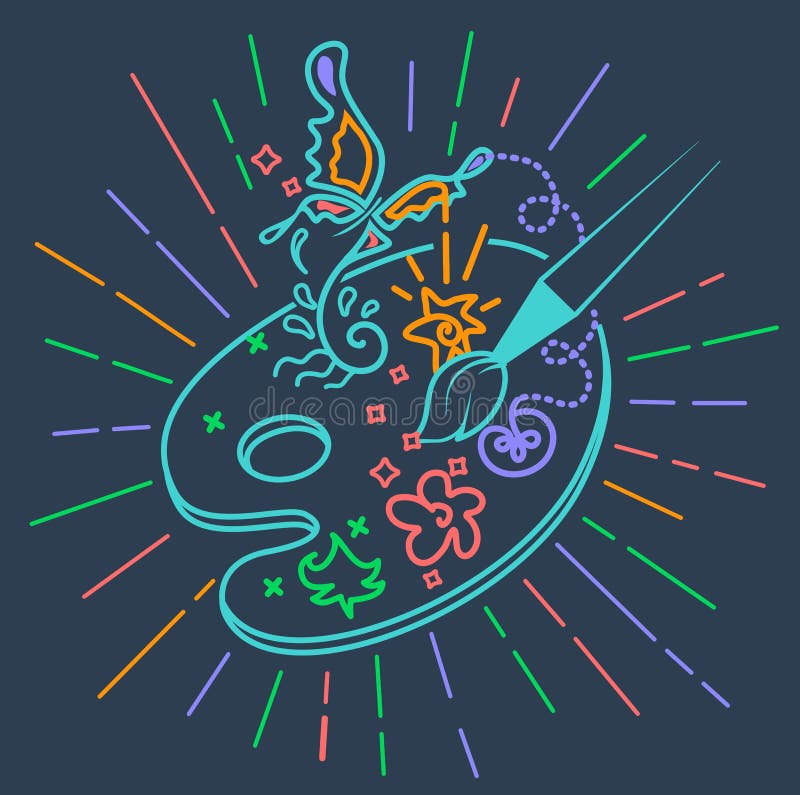 Creative Cartoon Children Drawing Art, Vector Illustration. Girl Boy ...