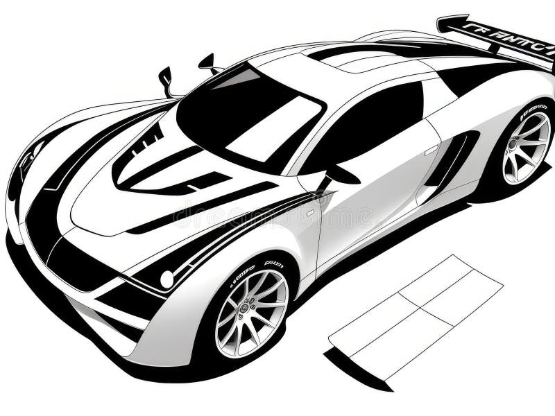 Concept Drawing of a Sports Car Stock Illustration - Illustration of ...