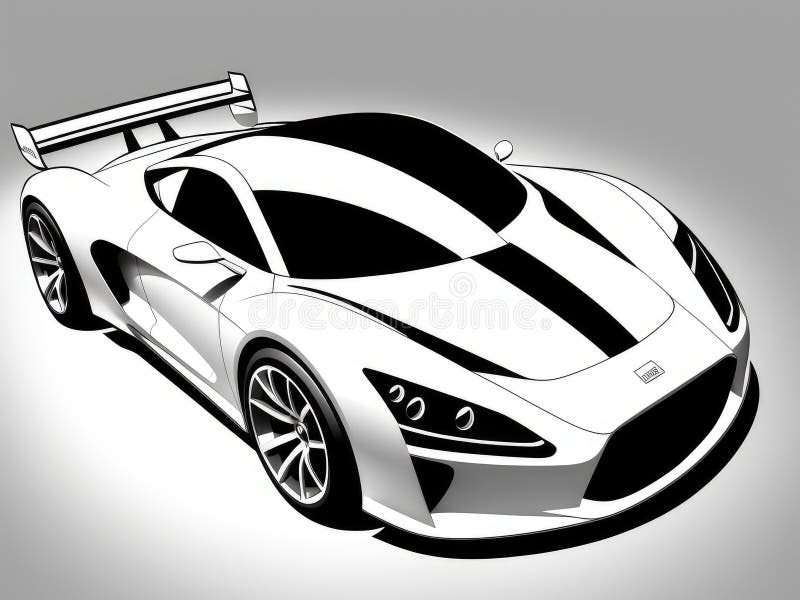 Concept Drawing of a Sports Car Stock Illustration - Illustration of ...