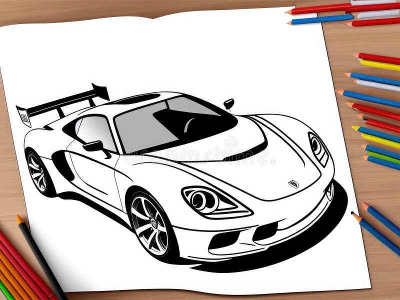 Concept Drawing of a Sports Car Stock Illustration - Illustration of ...