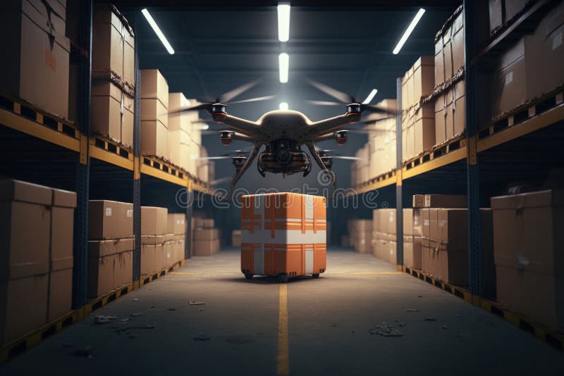 Concept Drone Artificial Intelligence,autonomous Robot in Warehouse ...