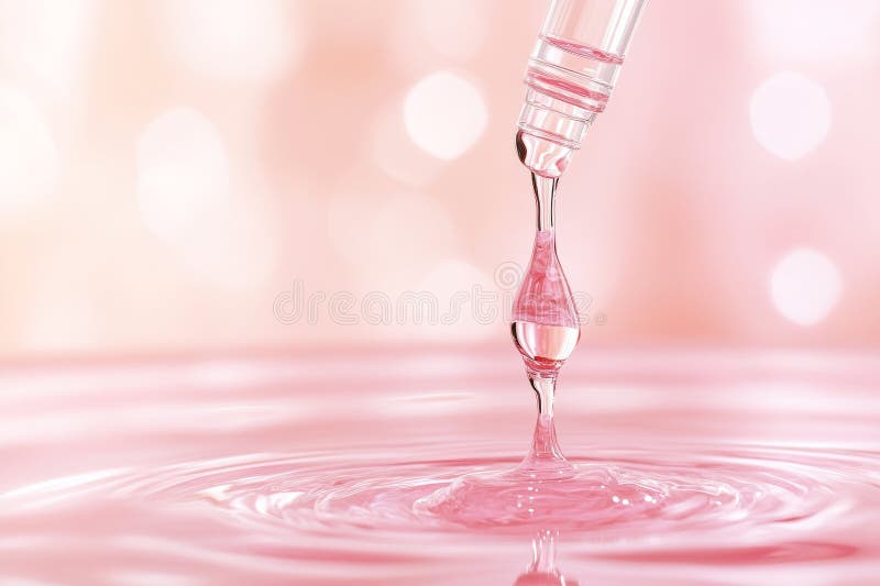 The Concept of a Dropper Releasing Liquid: a Pink Drop Creates Ripples ...