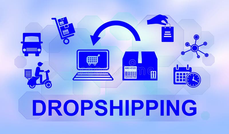 Concept of dropshipping stock illustration. Illustration of deliver ...