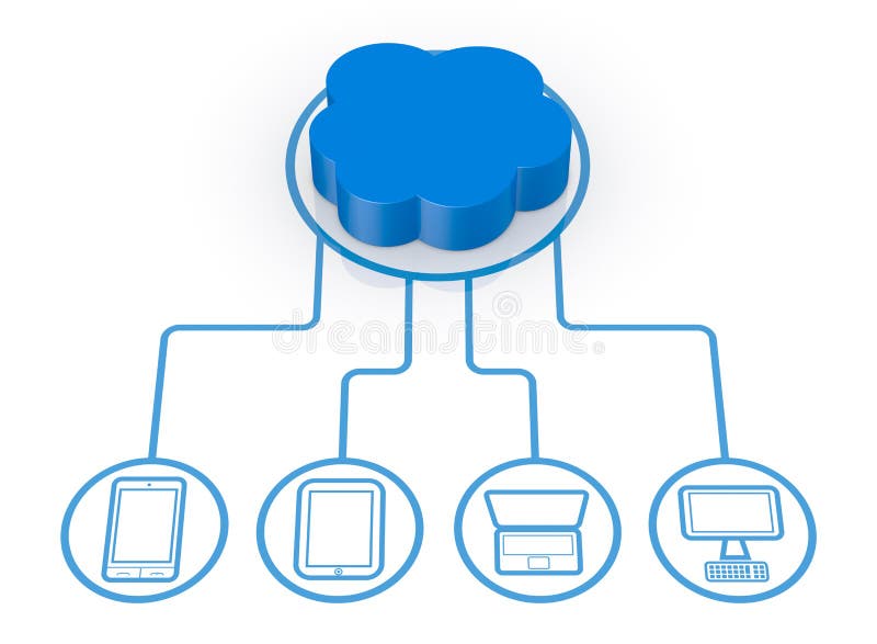 Concept De L'informatique En Nuage Illustration Stock - Illustration: 26248748