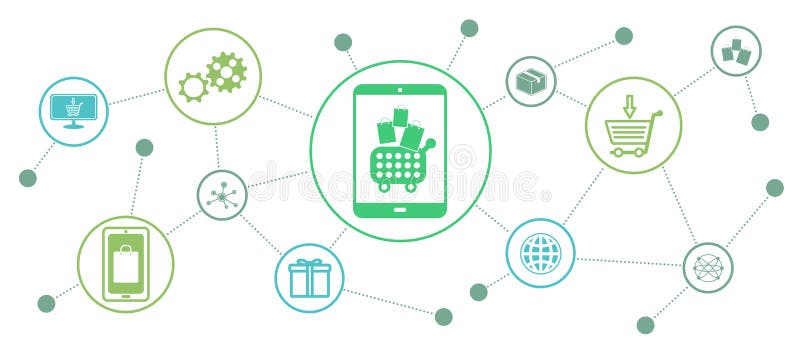 Concept of e-commerce stock illustration. Illustration of retail ...