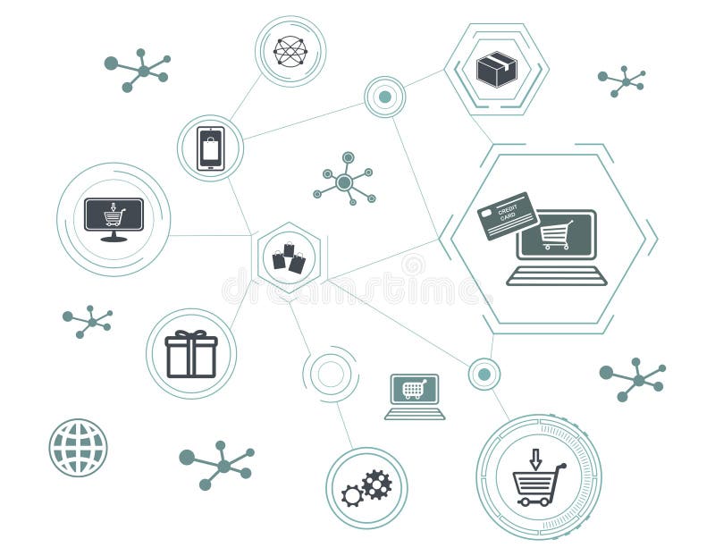 Concept of e-commerce stock illustration. Illustration of sell - 244806061